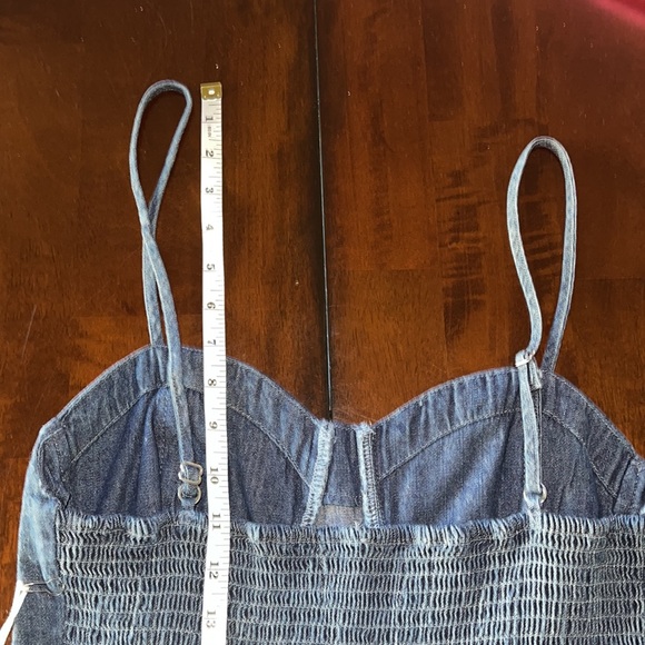 Indigo Rising | Tops | Indigo Rising Blue Denim Top Spaghetti Strap ...